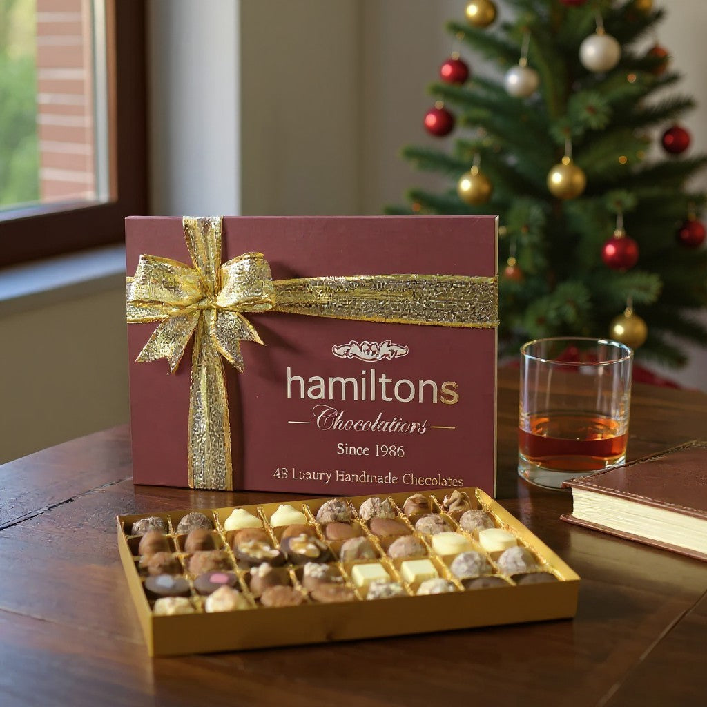 Luxury 48-Piece Handmade Chocolate Christmas Gift Box | Hamiltons ...