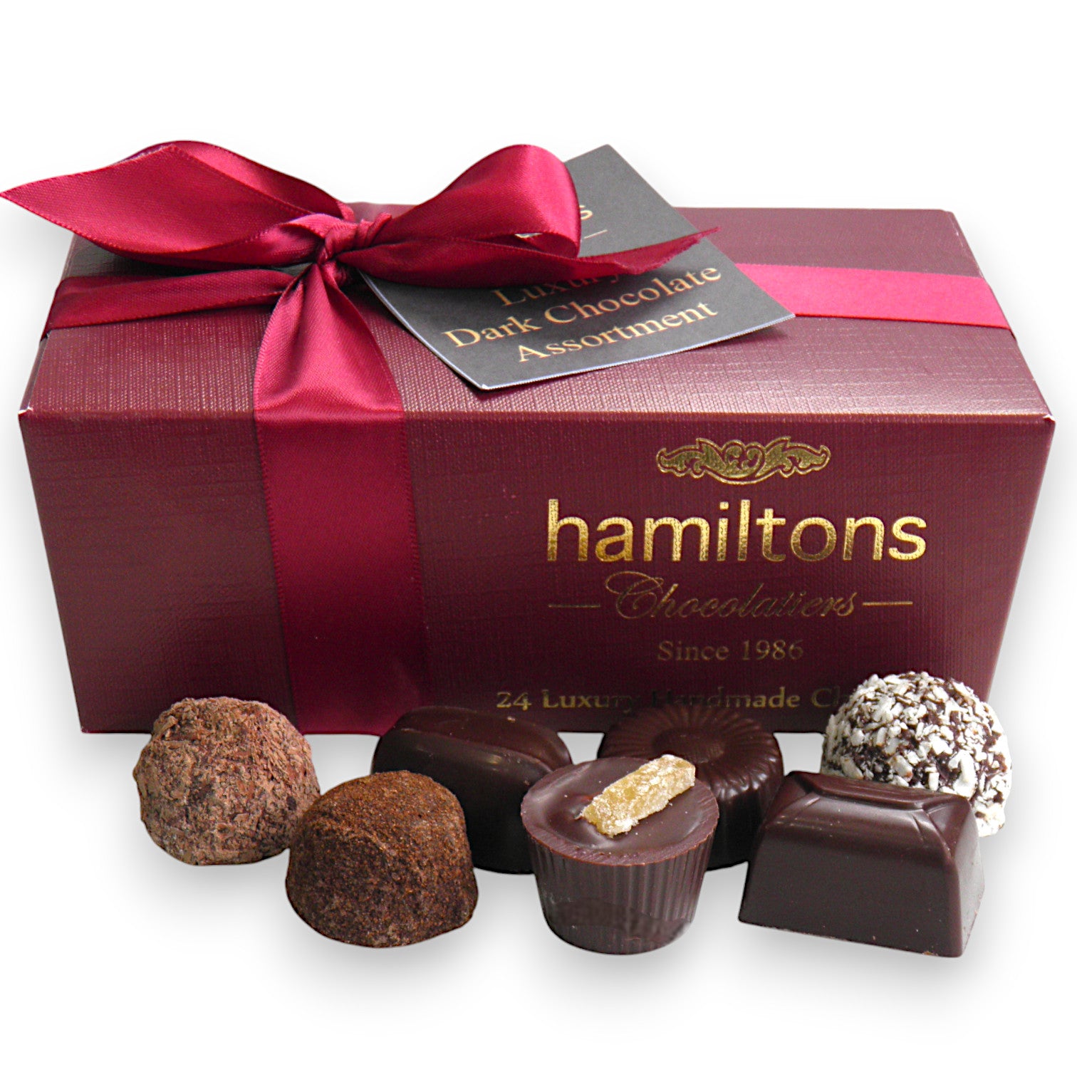 Luxurious 24-Piece Handmade Dark Chocolate Selection | Hamiltons ...