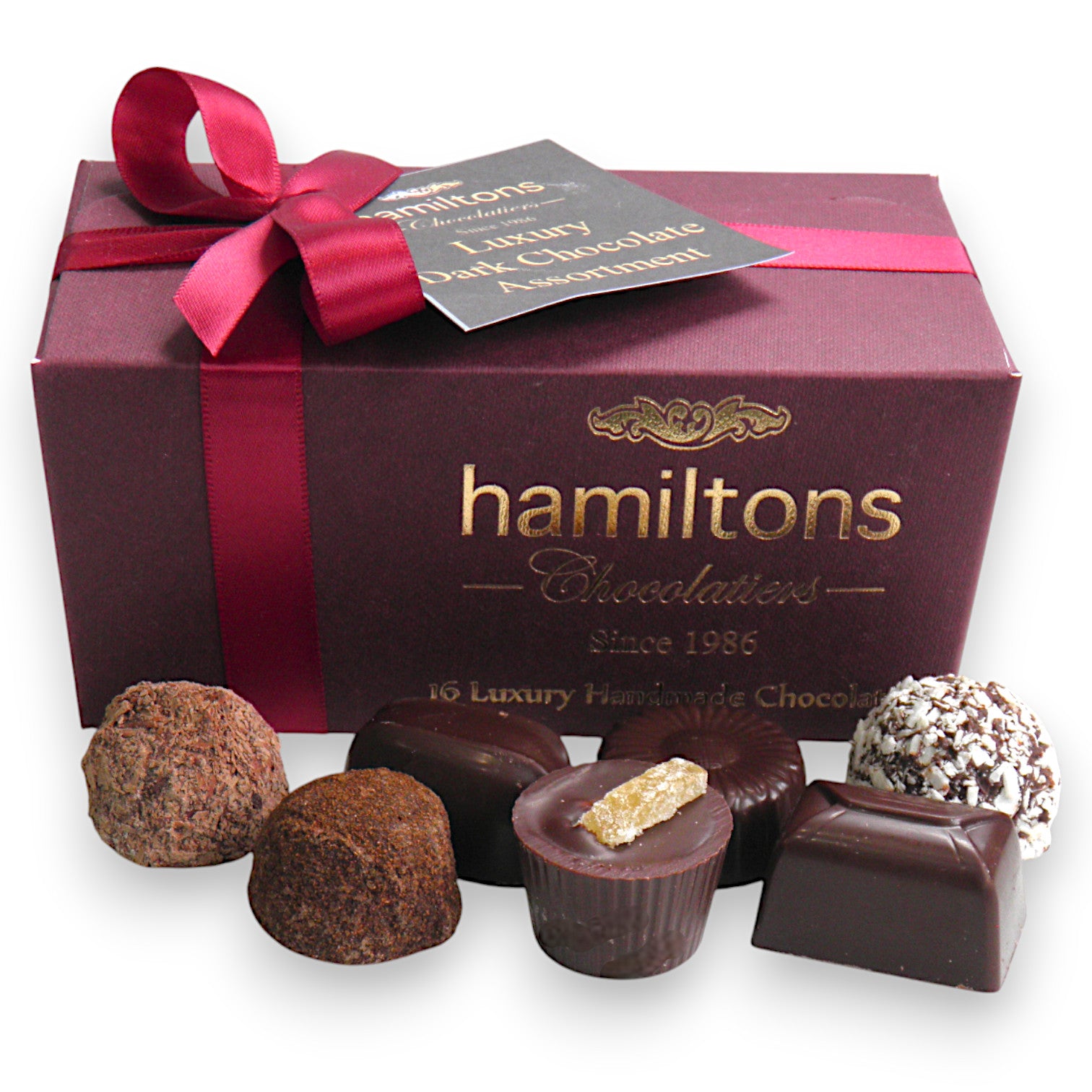 Luxury Dark Chocolate Selection Box | 16 Handmade Treats - Hamiltons ...