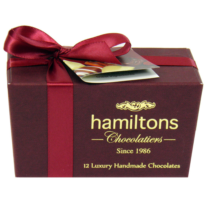 Luxury 12-Piece Burgundy Ballotin Box | Handmade Chocolates | Hamiltons ...