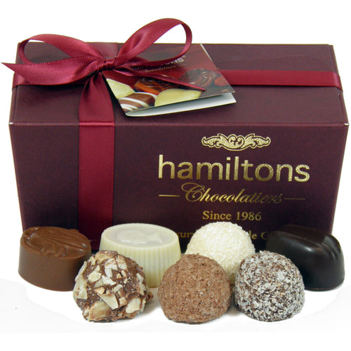 Handcrafted 16-Piece Luxury Burgundy Ballotin Box | Hamiltons Chocolates UK
