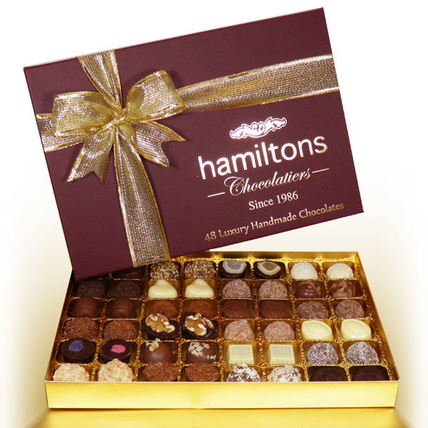 Luxury 48-Piece Handmade Chocolate Christmas Gift Box | Hamiltons ...